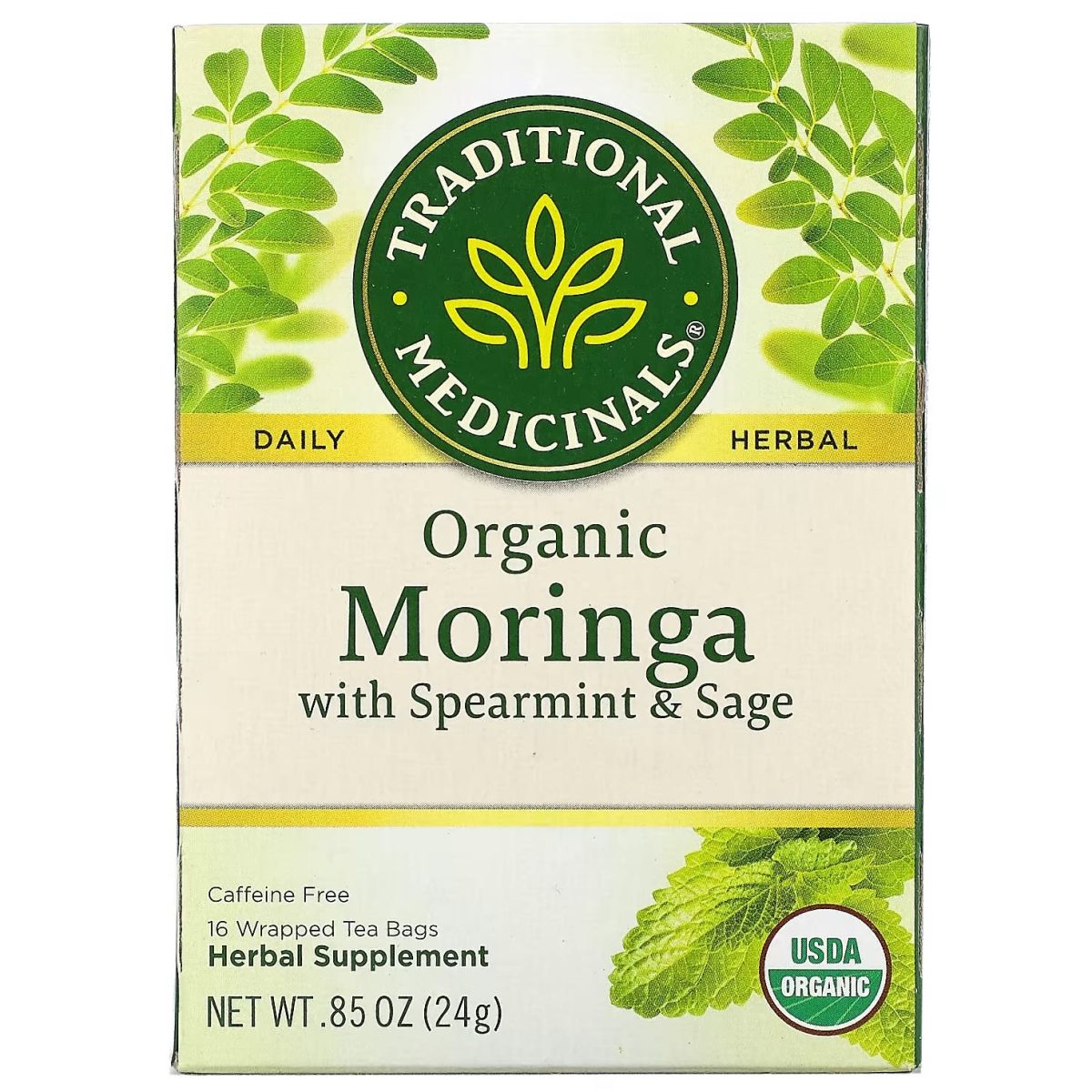 TRADITIONAL-TEA MORINGA W SPRMNT SAGE - TE DE MORINGA - Planeta Orgánico