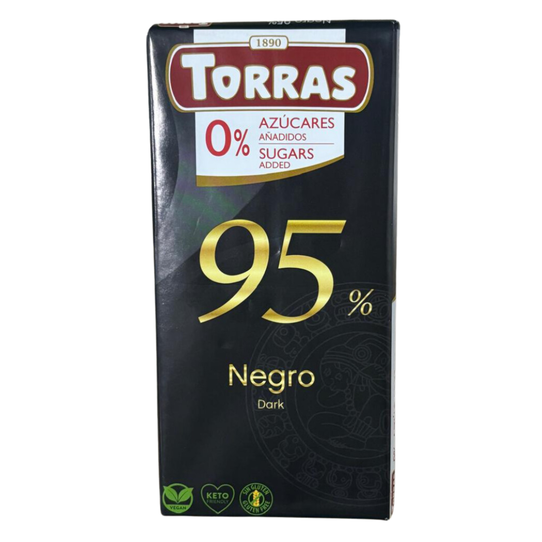 TORRAS- CHOCOLATE NEGRO CACAO 95% CERO AZUCAR - Planeta Orgánico