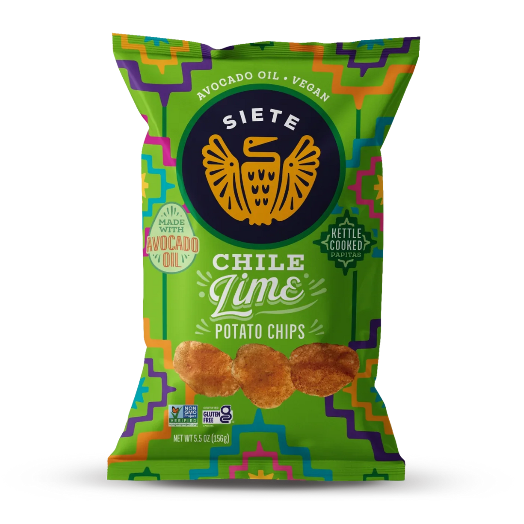 SIETE -KETTLE CHIP CHILE LIME - PAPAS FRITAS CON LIMA Y CHILE - Planeta ...